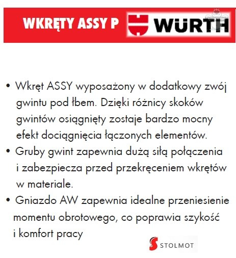 WURTH wkręty ASSY PLUS 4x30 500szt + bit - cena - Sklep internetowy ...